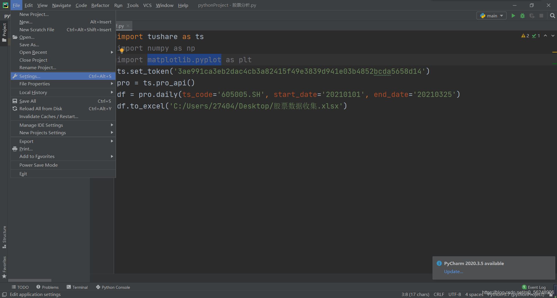详解如何利用tushare、pycharm和excel三者结合进行股票分析 _ 【IIS7站长之家】